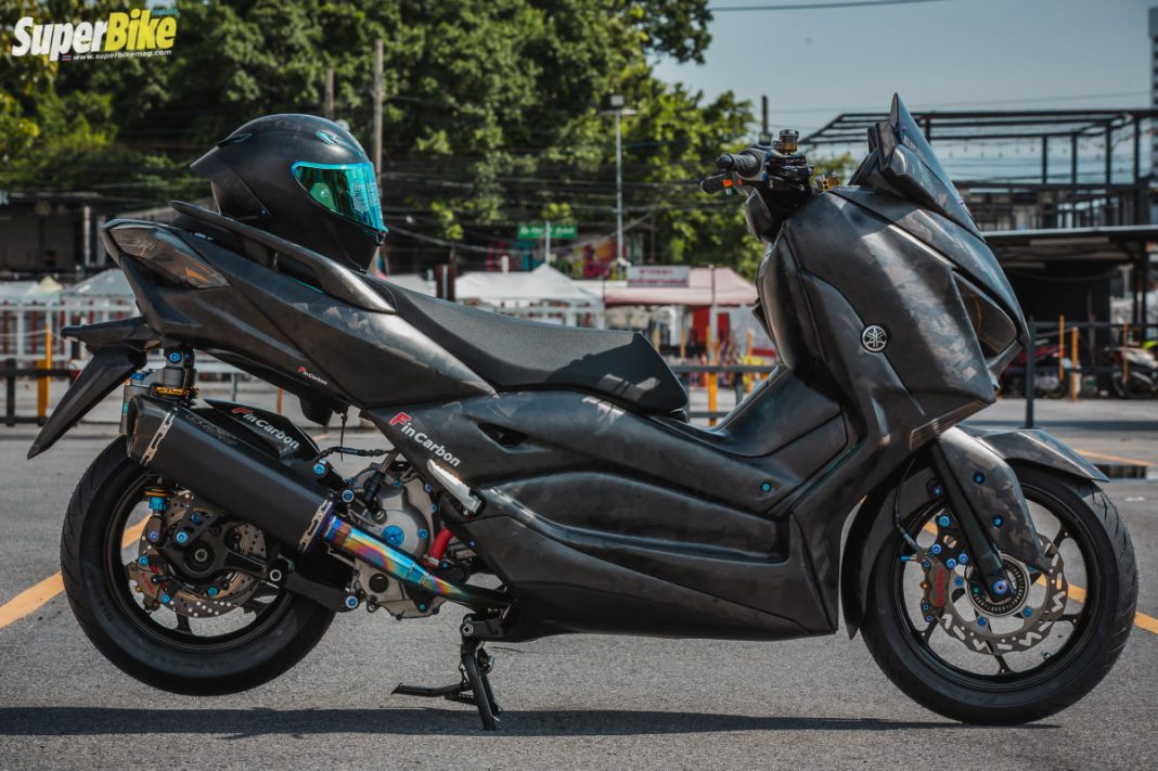 Xmax Fin Racing Bike แต่งคาร์บอนลายใหม่ อัพไซส์ 400 CC.